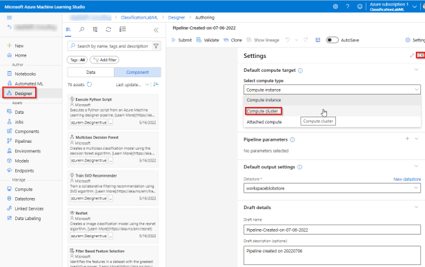 Create a classification model with Azure Machine Learning designer ...
